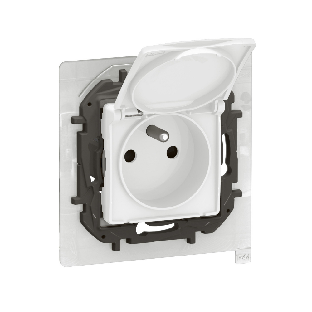 NOWE NILOE - GN 2P+Z Z PRZESŁONĄ IP44 ZACISKI AUTOMATYCZNE 16A-250V~ BIAŁE - LEGRAND - NP3108WH ...